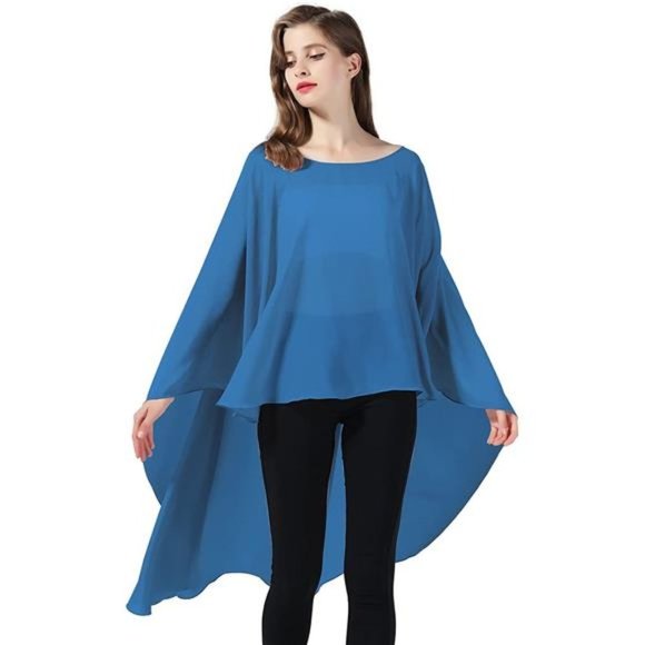 Accessories | Chiffon Capelet Wedding Bridal Cape Azure Blue | Poshmark